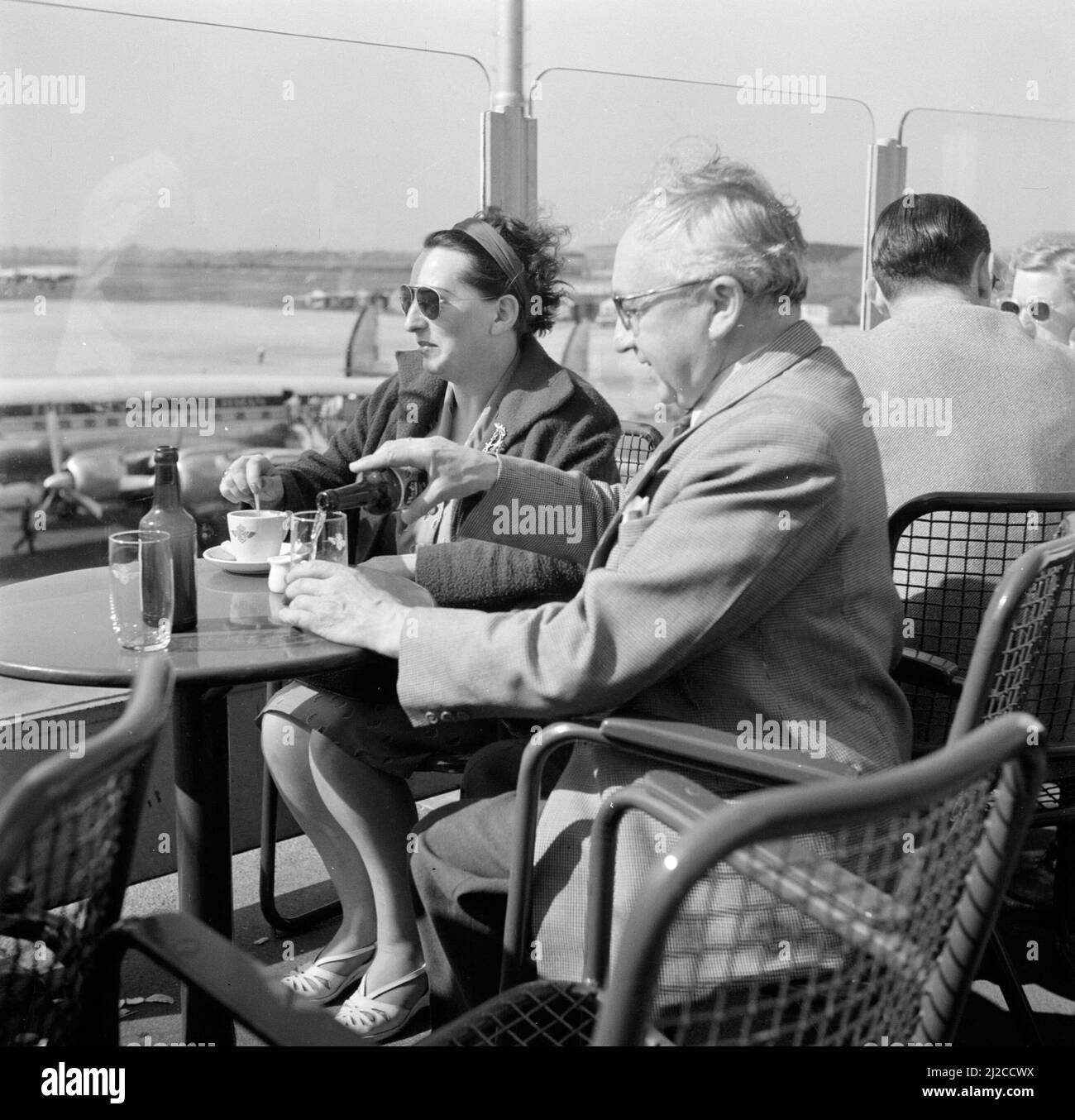 Schiphol director Jan Dellaert and his wife Hilde on the viewing ...