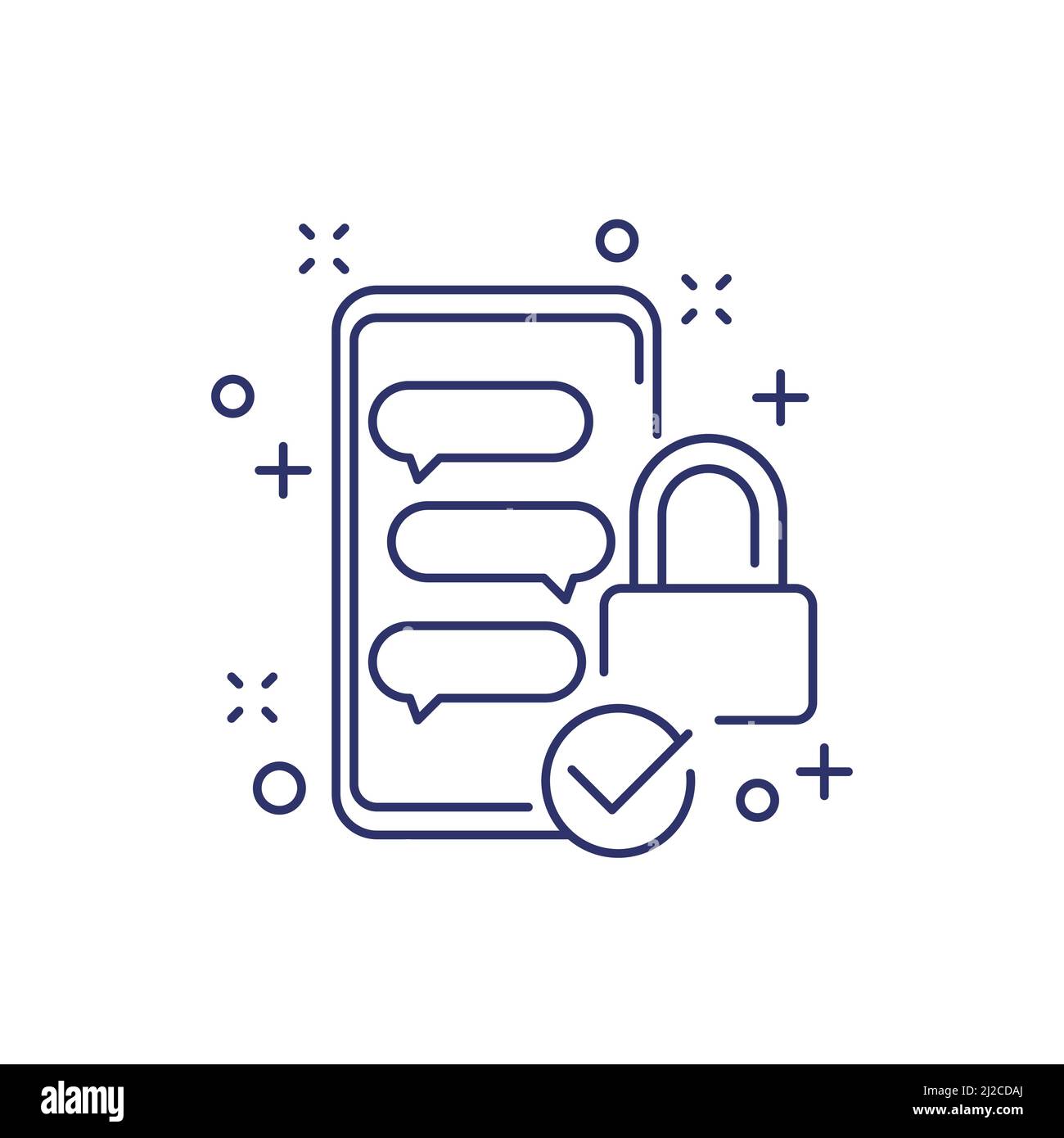 Chat privacy icon outline hi-res stock photography and images - Alamy