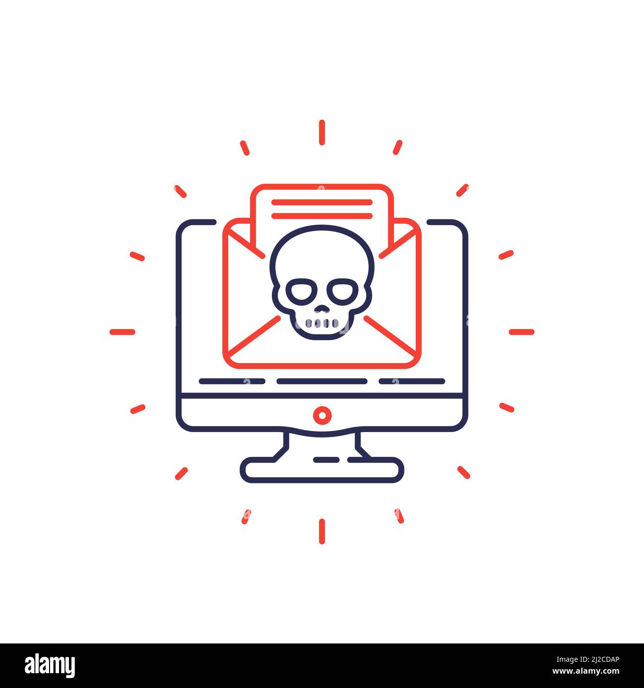 malware, email with virus line icon Stock Vector Image & Art - Alamy