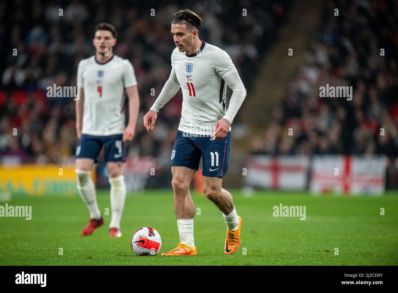 LONDON, ENGLAND - MARCH 29: Jack Grealish of England during the ...
