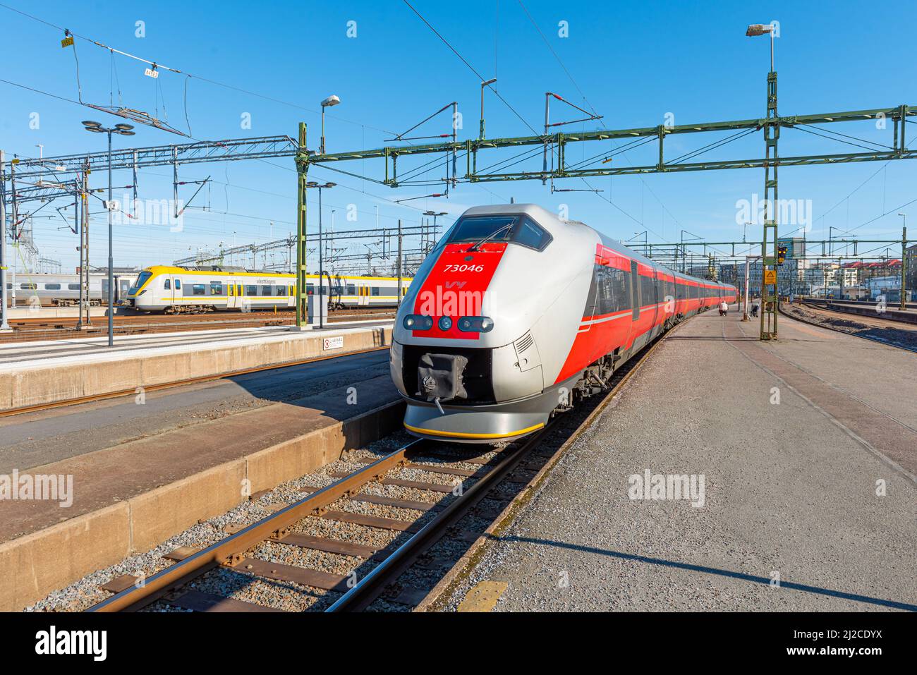 Gothenburg, Sweden - March 12 2022: VY train arriving Gothenburg ...