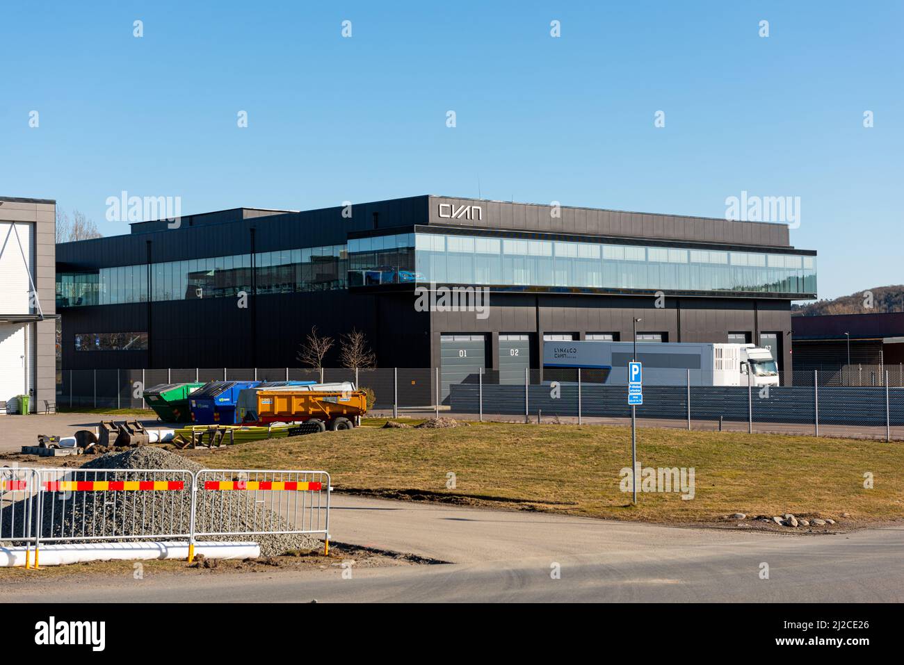 Exterior of CYAN Racing headquarters Stock Photo - Alamy