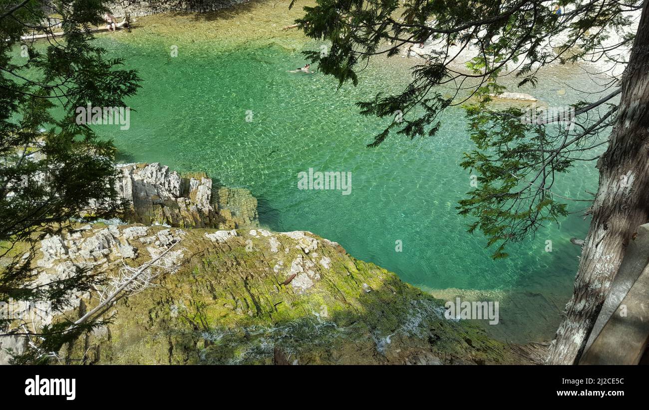 An aerial view of a river in Gaspesie Quebec Stock Photo - Alamy
