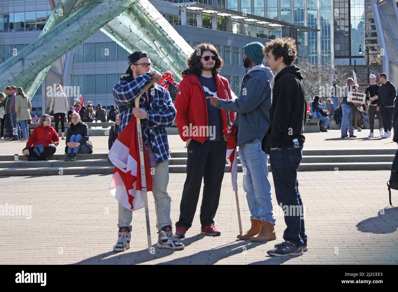 Canadian flag hockey sticks hi-res stock photography and images - Alamy