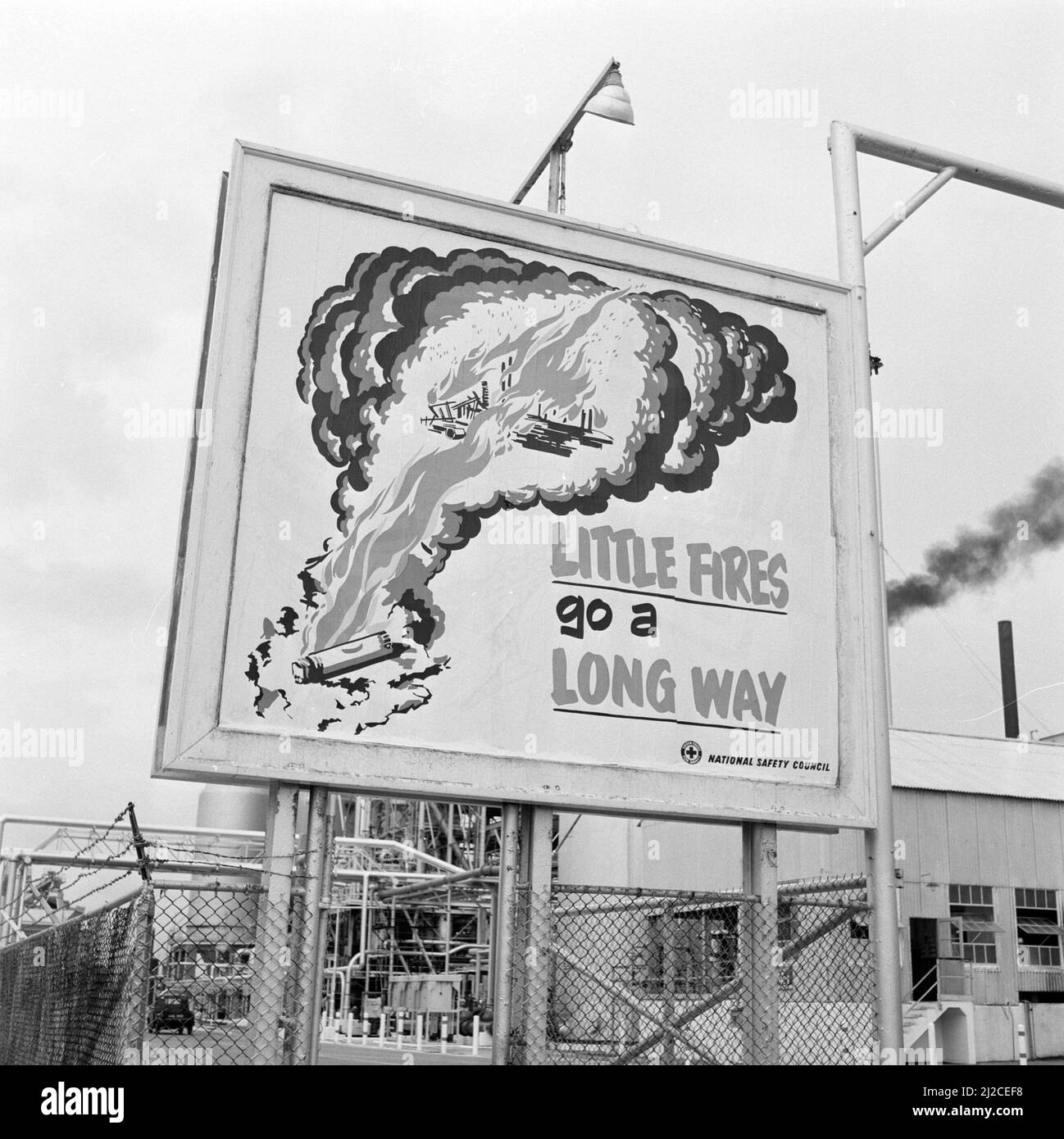 Warning sign at the Lago refinery near Sint Nicolaas in Aruba ca ...