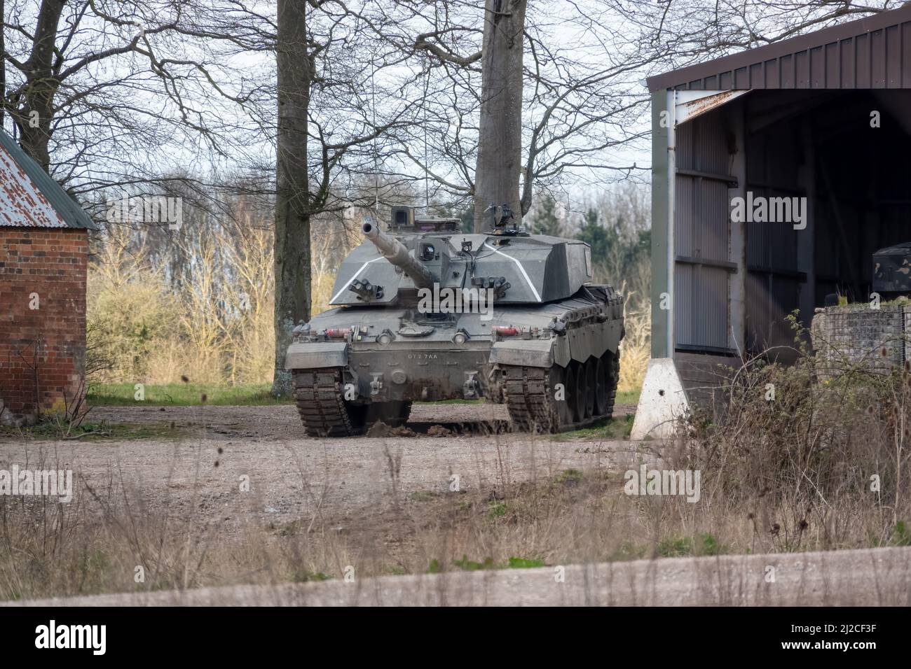 british army challenger 2 II FV4034 main battle tank stationary between ...