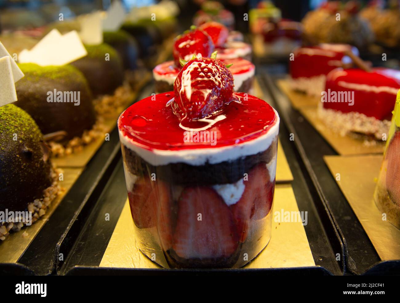 Chocolate Mixed Fruit Strawberry Fancy Cake Stock Photo - Alamy