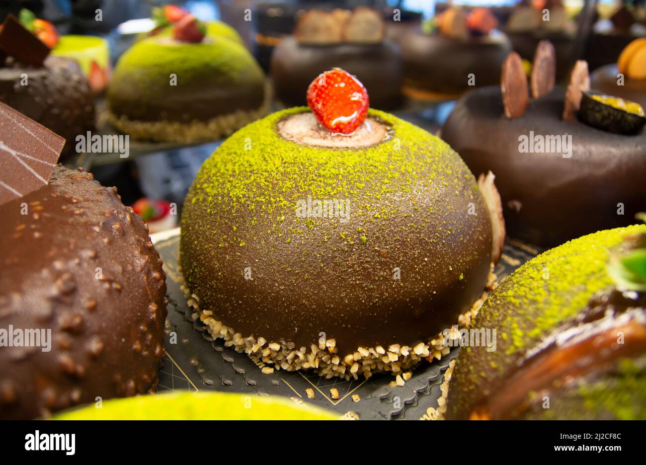 Chocolate Mixed Fruit Strawberry Fancy Cake Stock Photo - Alamy