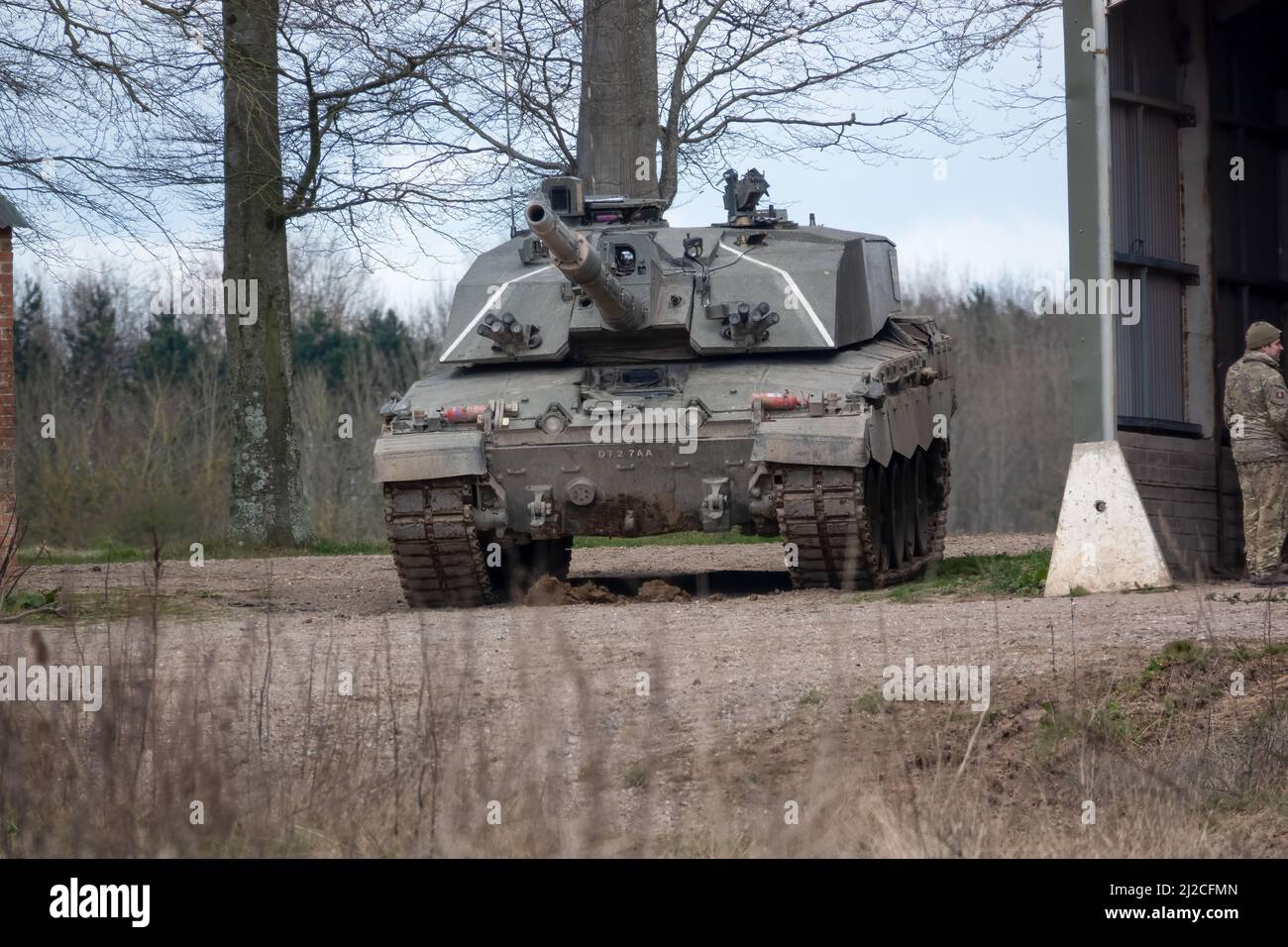 british army challenger 2 II FV4034 main battle tank stationary between ...