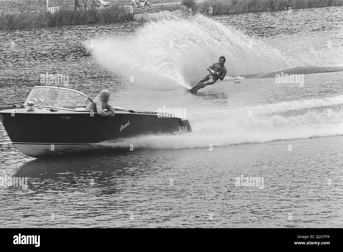 Dutch Championships Water Skiing on Bosbaan in Amsterdam, Jos Slot ...