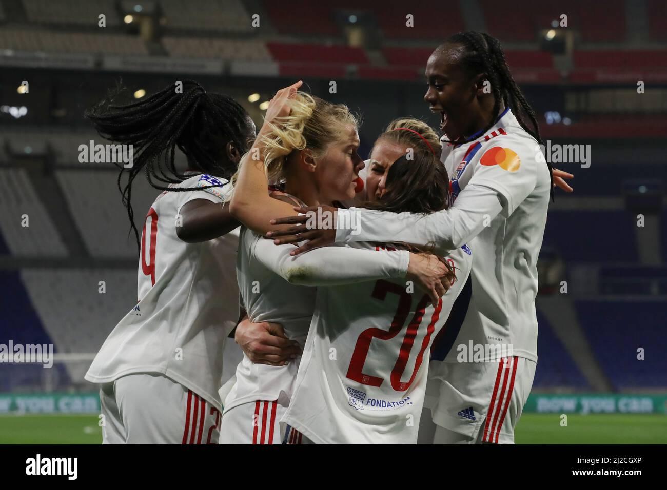 Lyon, France, 31st March 2022. Ada Hegerberg of Lyon celebrates with ...