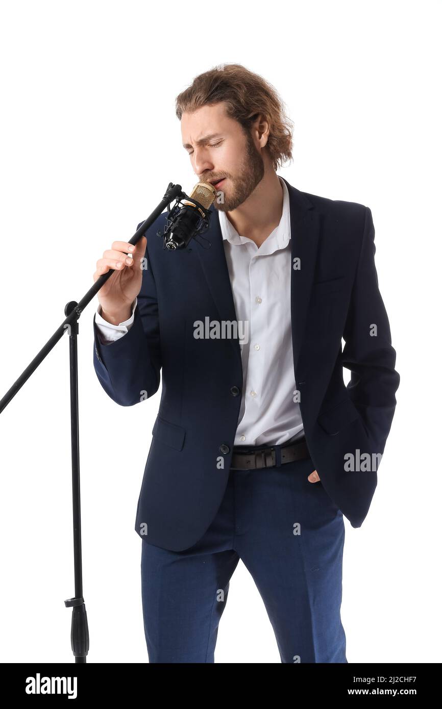 Music celebrity on stage singing microphone Cut Out Stock Images ...