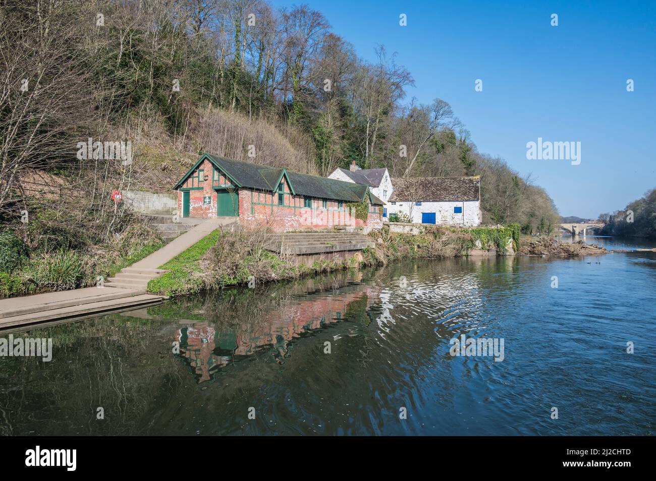 Colourful scenes on the River Wear in the historic city of Durham shown ...
