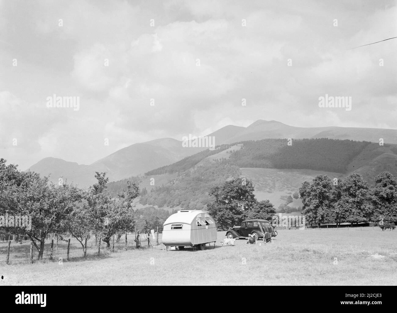 Camper caravan holiday Black and White Stock Photos & Images - Alamy
