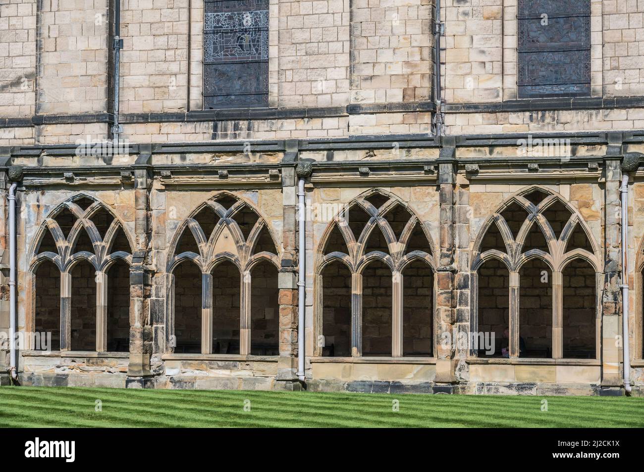 Interior courtyard detail at Durham Cathedral. Opened in 1133 the ...