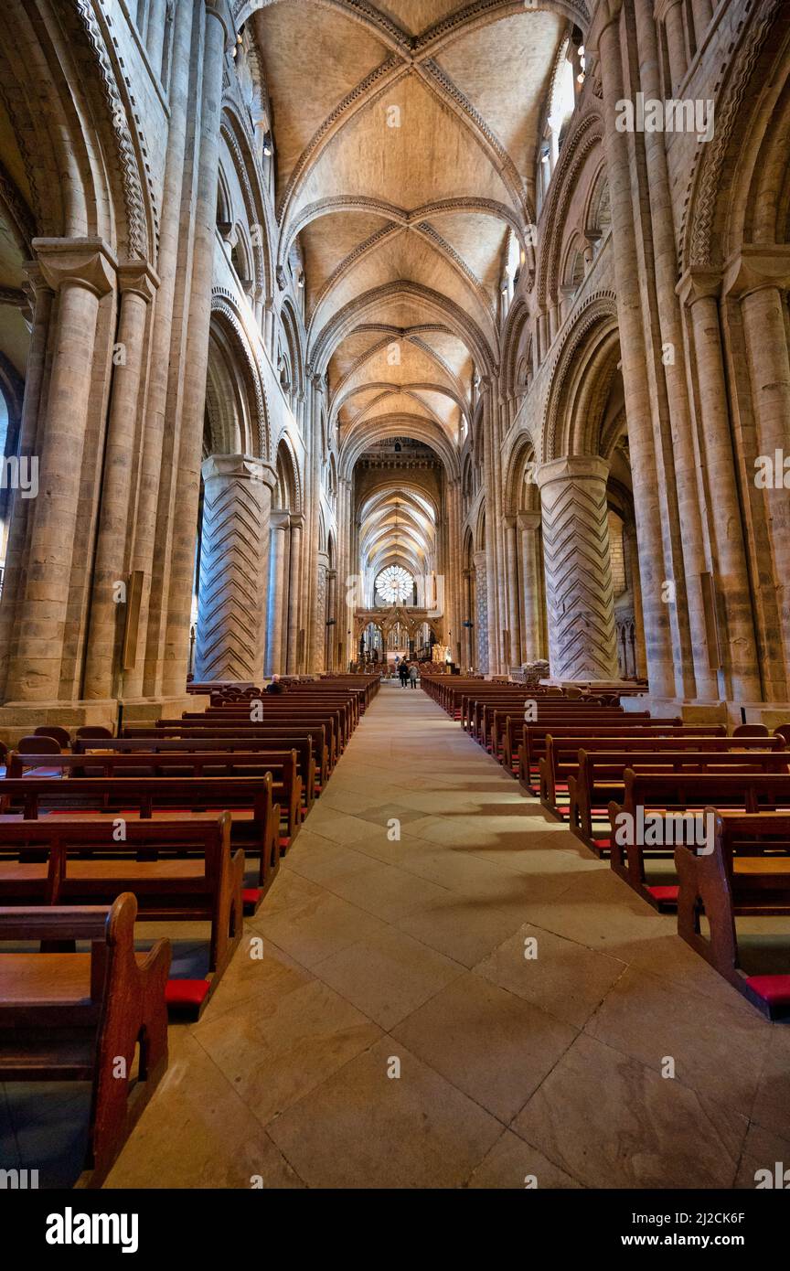 This colourful interior is of Durham Cathedral in County Durham. Opened ...