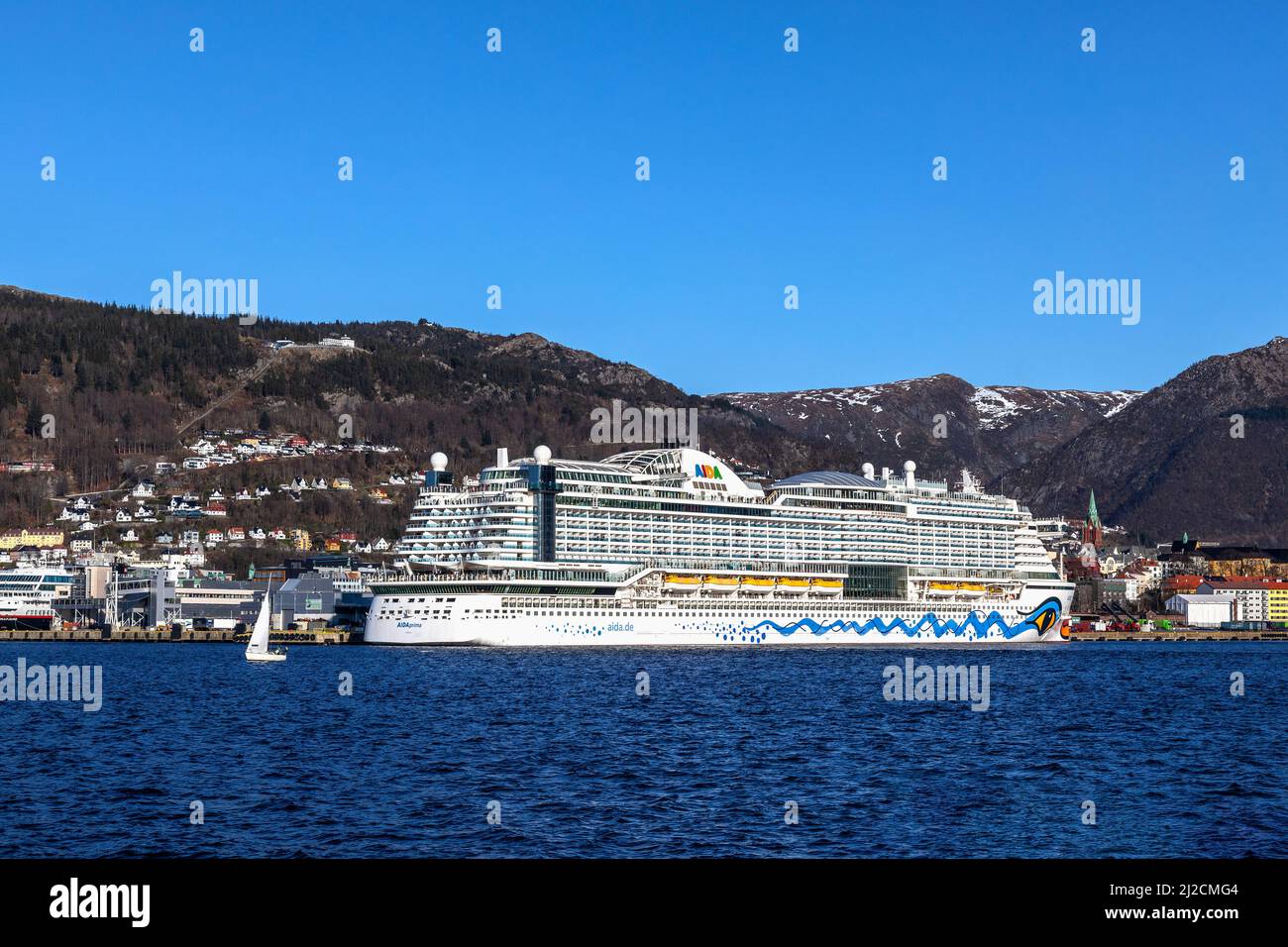 Cruise ship AIDAprima at Jekteviksterminalen quay, in the port of ...