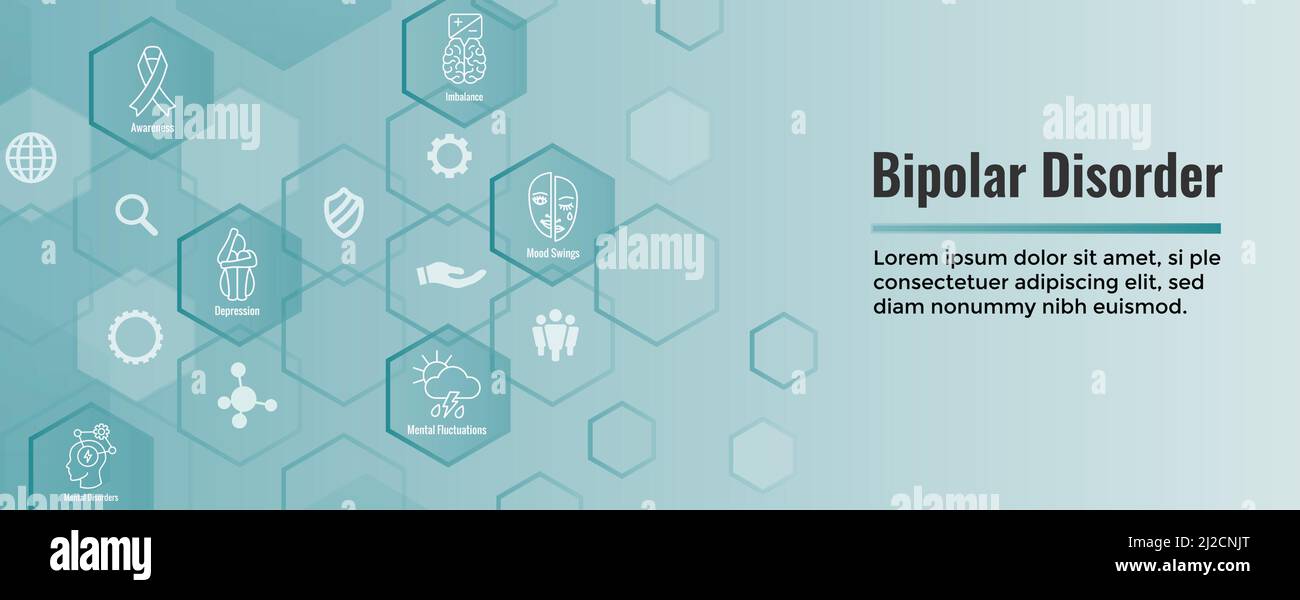 Bipolar Disorder or Depression BP Icon Set and Web Header Banner Stock ...
