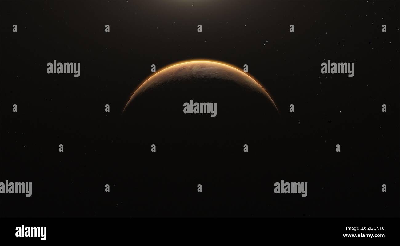 Amazing Venus illuminated by sunlight. Realistic 3D Rendering Stock ...