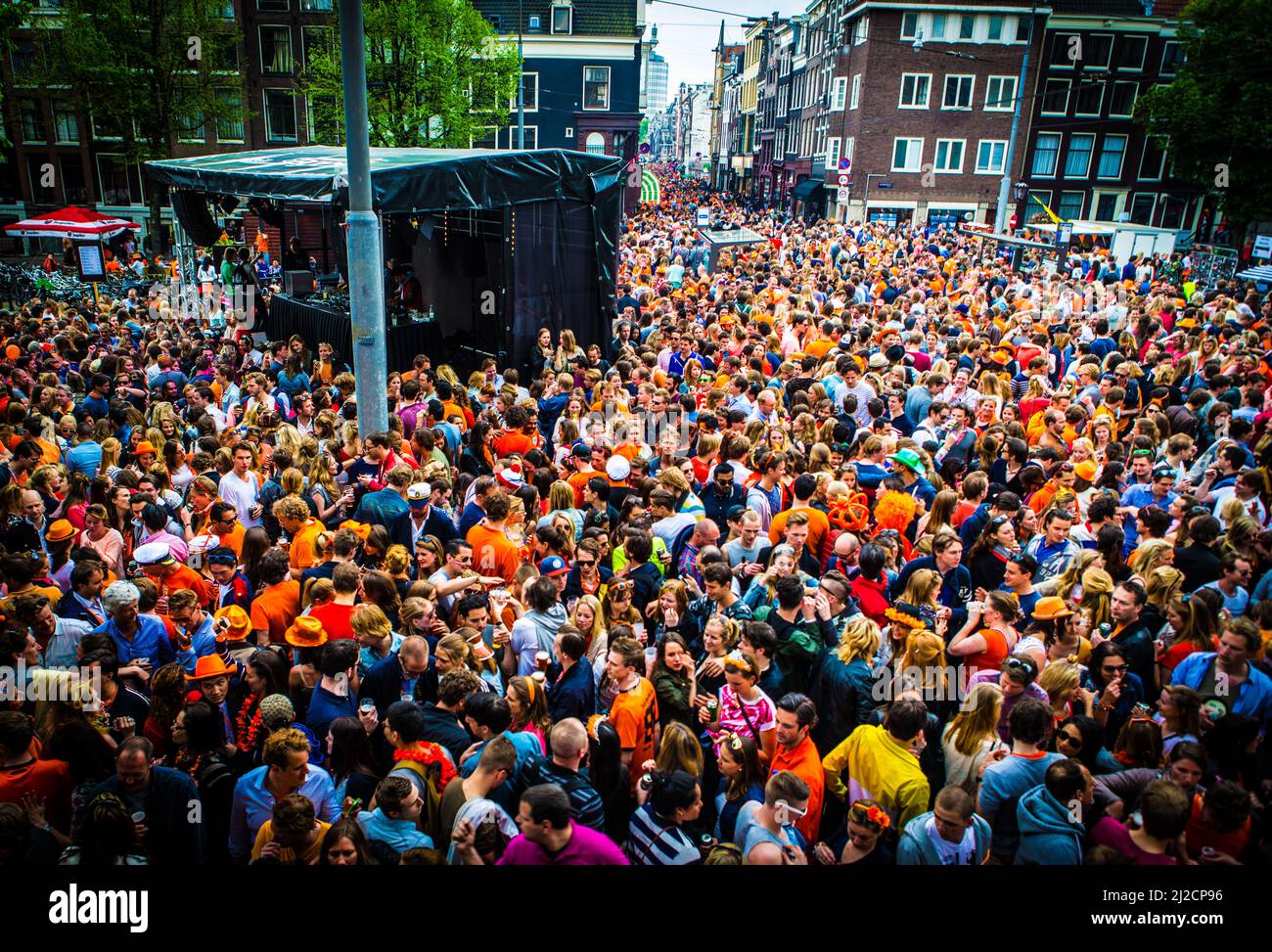 A aerial footage of Kings Day Amsterdam Dance Party Stock Photo - Alamy