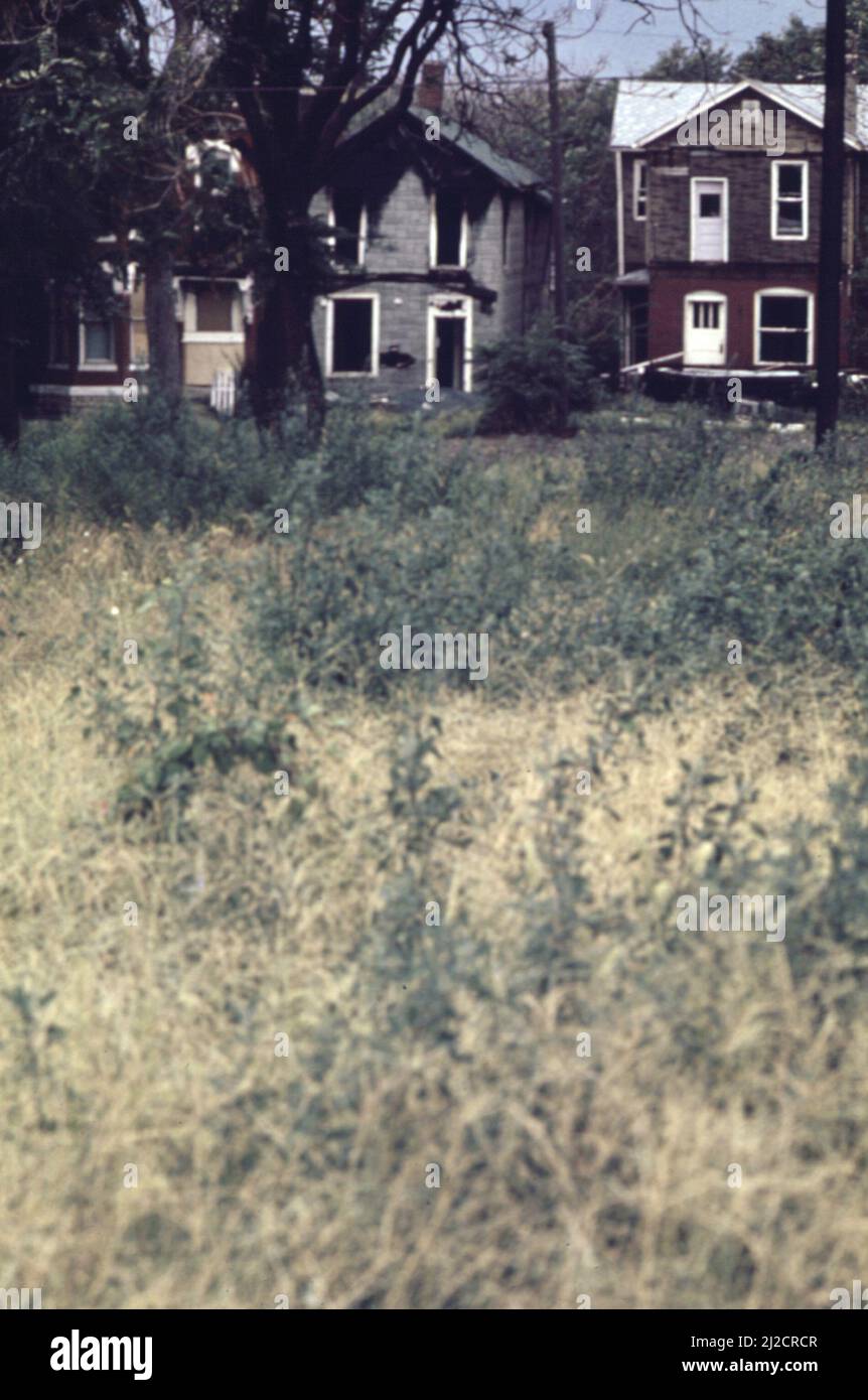 Mulkey Square houses, vacant now because they stand in the path of a ...