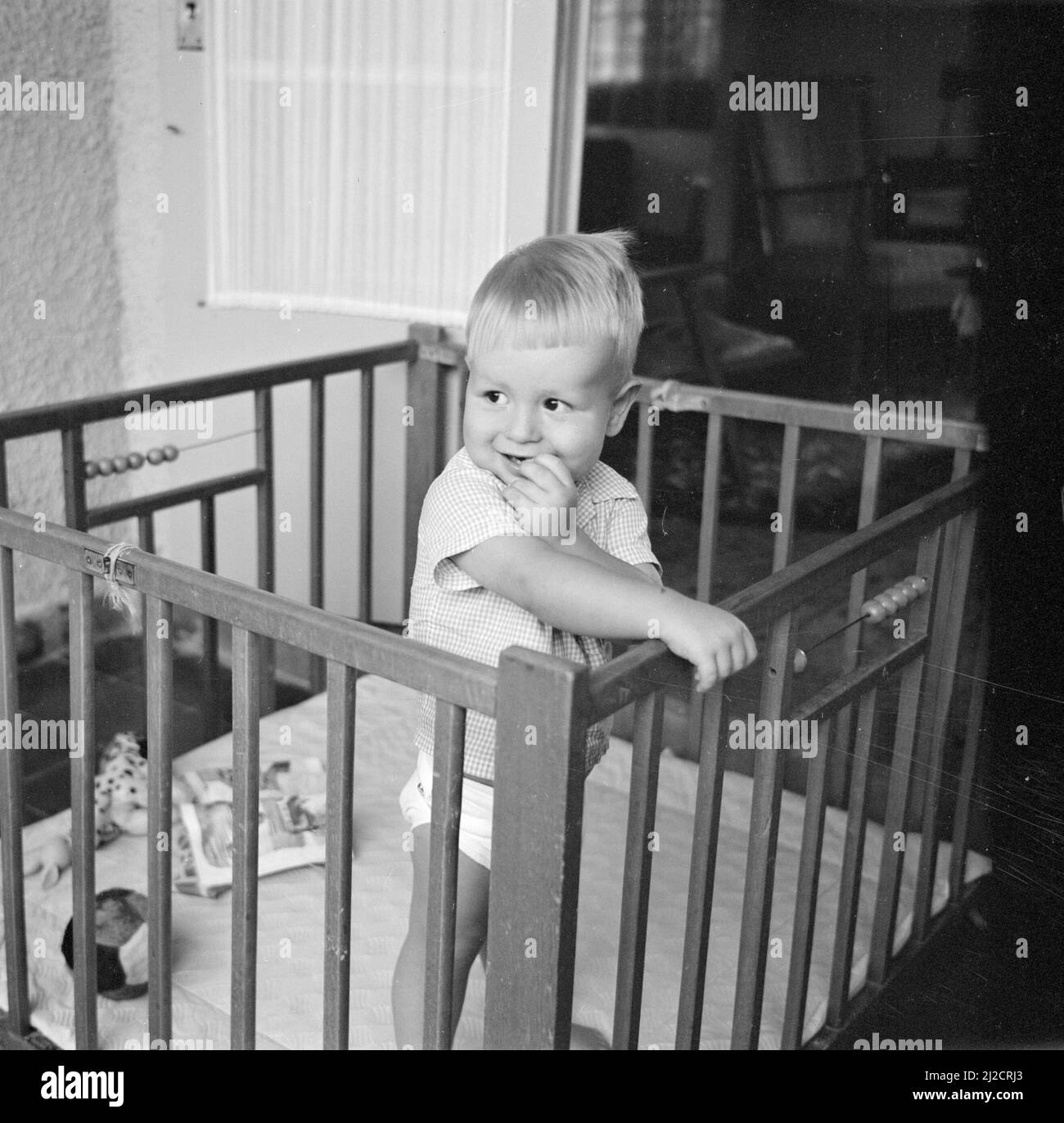 Vintage playpen Black and White Stock Photos & Images - Alamy