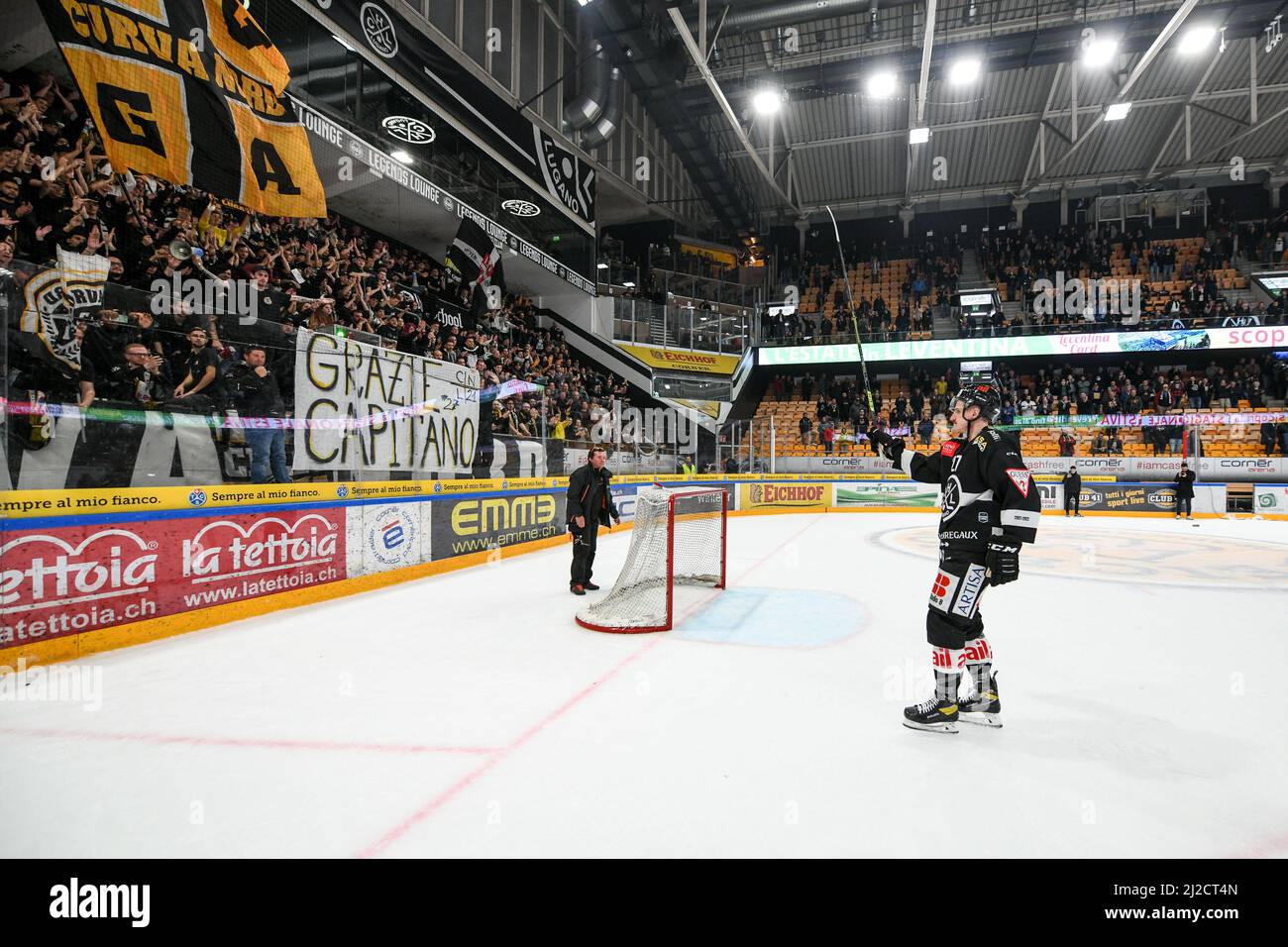 31.03.2022, Porza, Corner Arena, Playoffs: HC Lugano - EV Zug, #27 ...