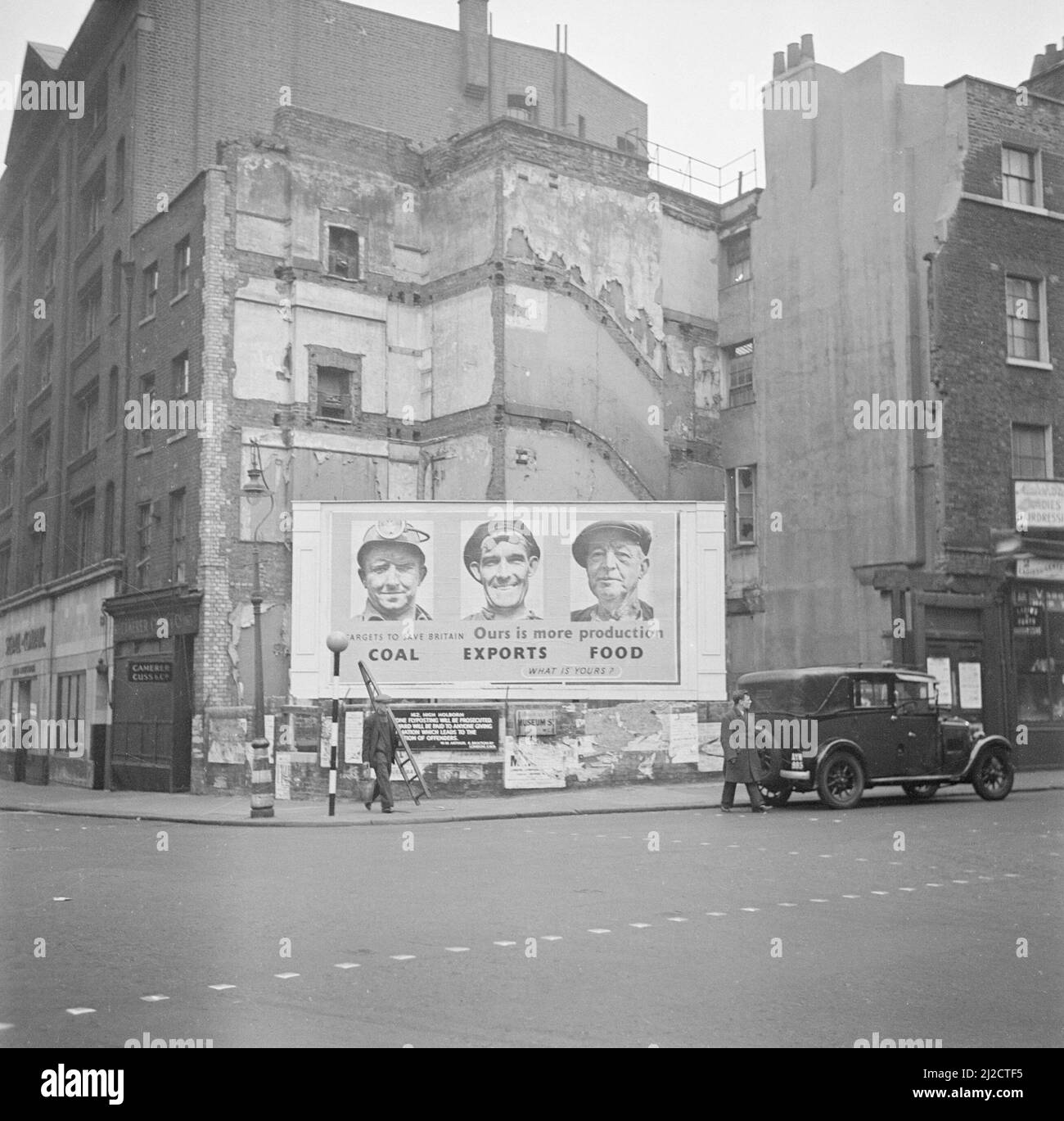 Billboard with a call for more coal production ca: 1947 Stock Photo - Alamy