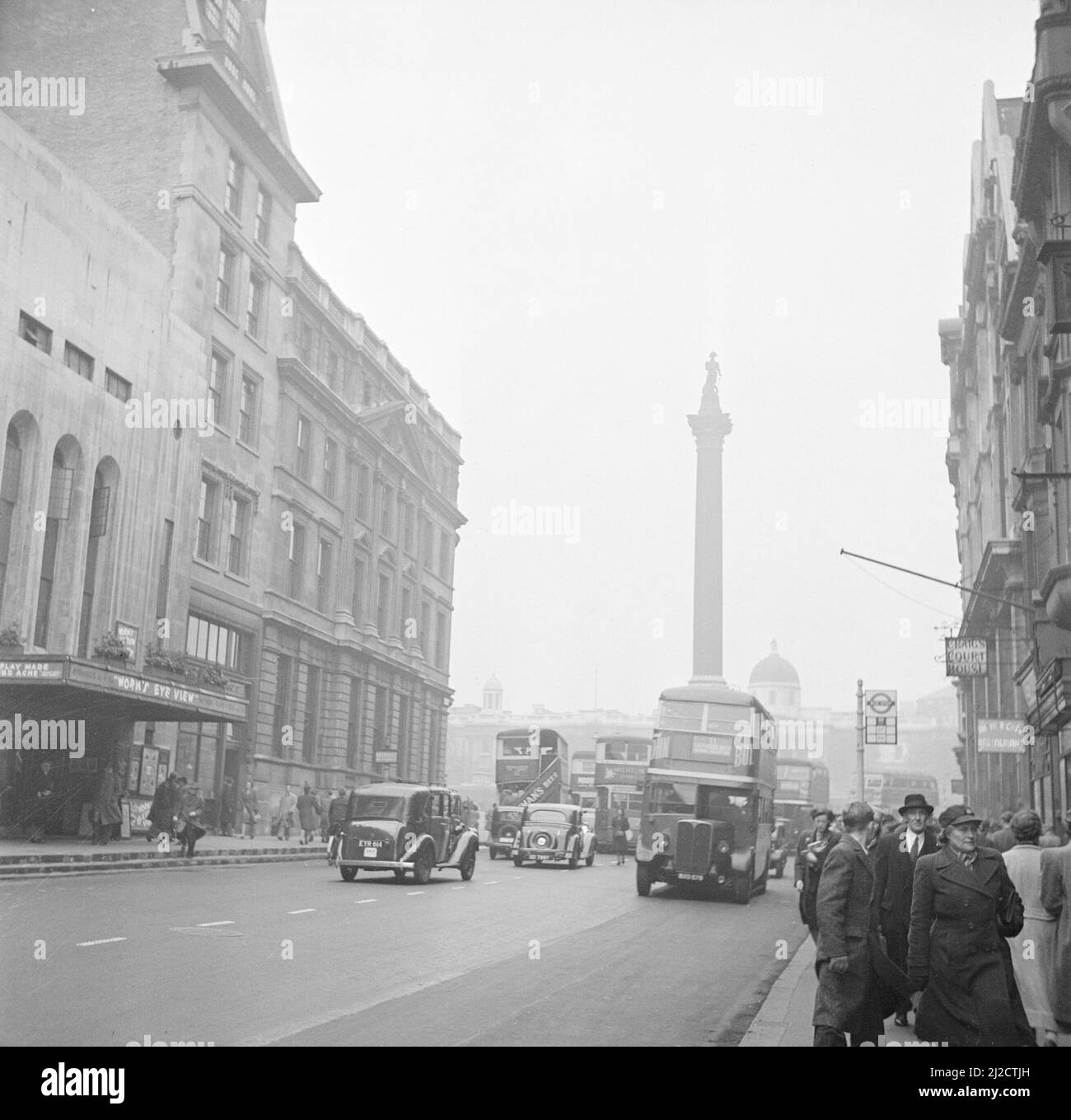 Trafalgar Square seen from Whitehall ca: 1947 Stock Photo - Alamy