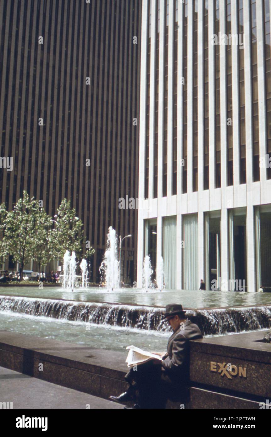 Rockefeller Center--6th Avenue side--a green, cool resting place for ...