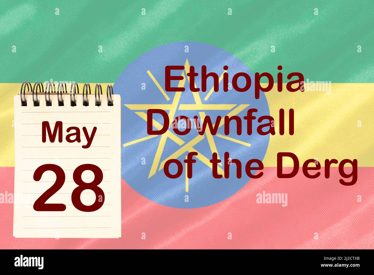 The celebration of the Ethiopia Downfall of the Derg with the flag and ...