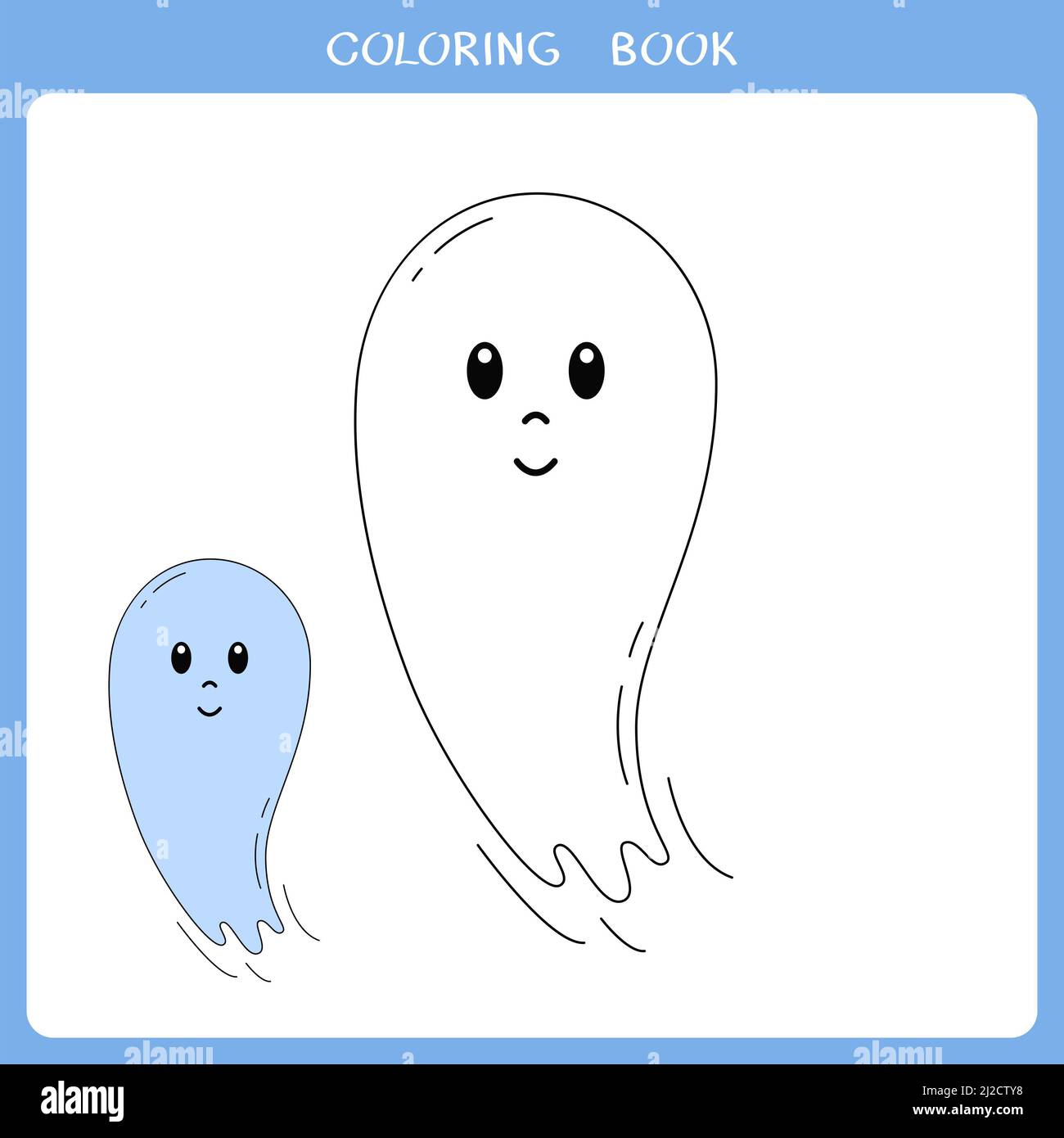 Cute ghost for coloring book Stock Photo - Alamy