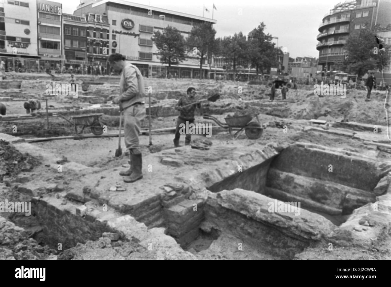 Excavations castle at Vreeburg in Utrecht ca. 2 June 1976 Stock Photo ...