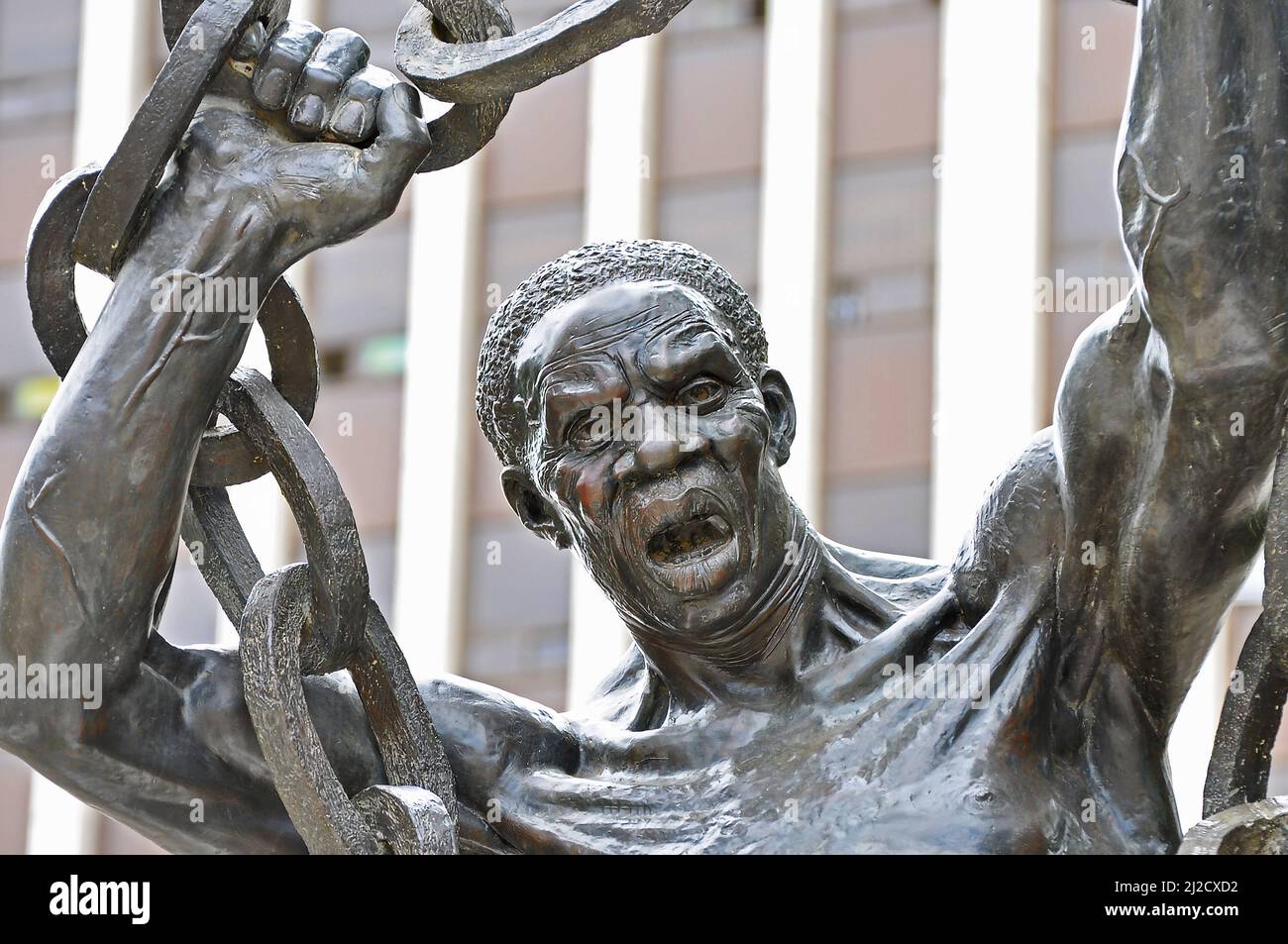 The Zambian Freedom statue in front of the government offices in ...