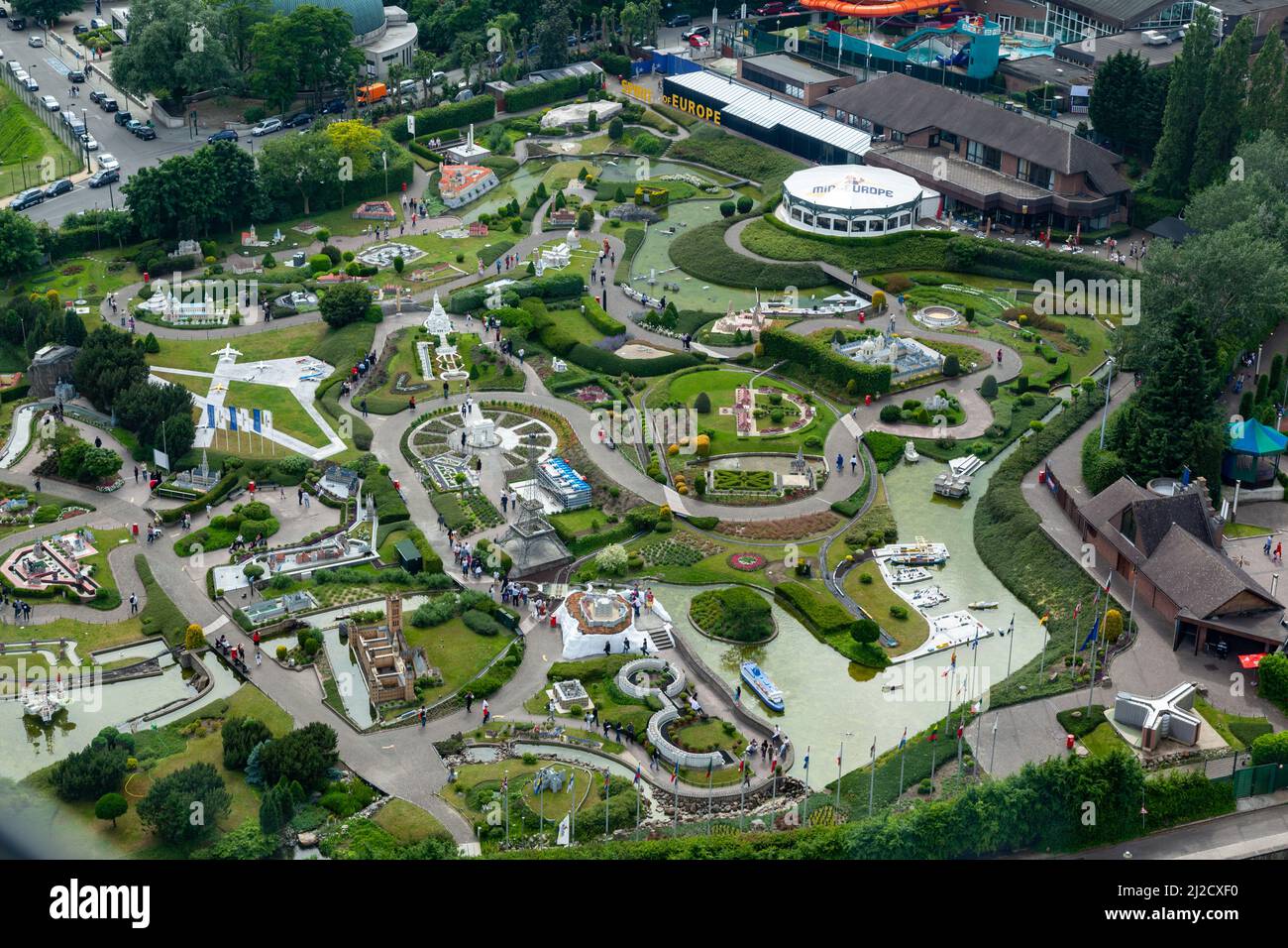 The famous Mini-Europe miniature historical European buildings park in ...