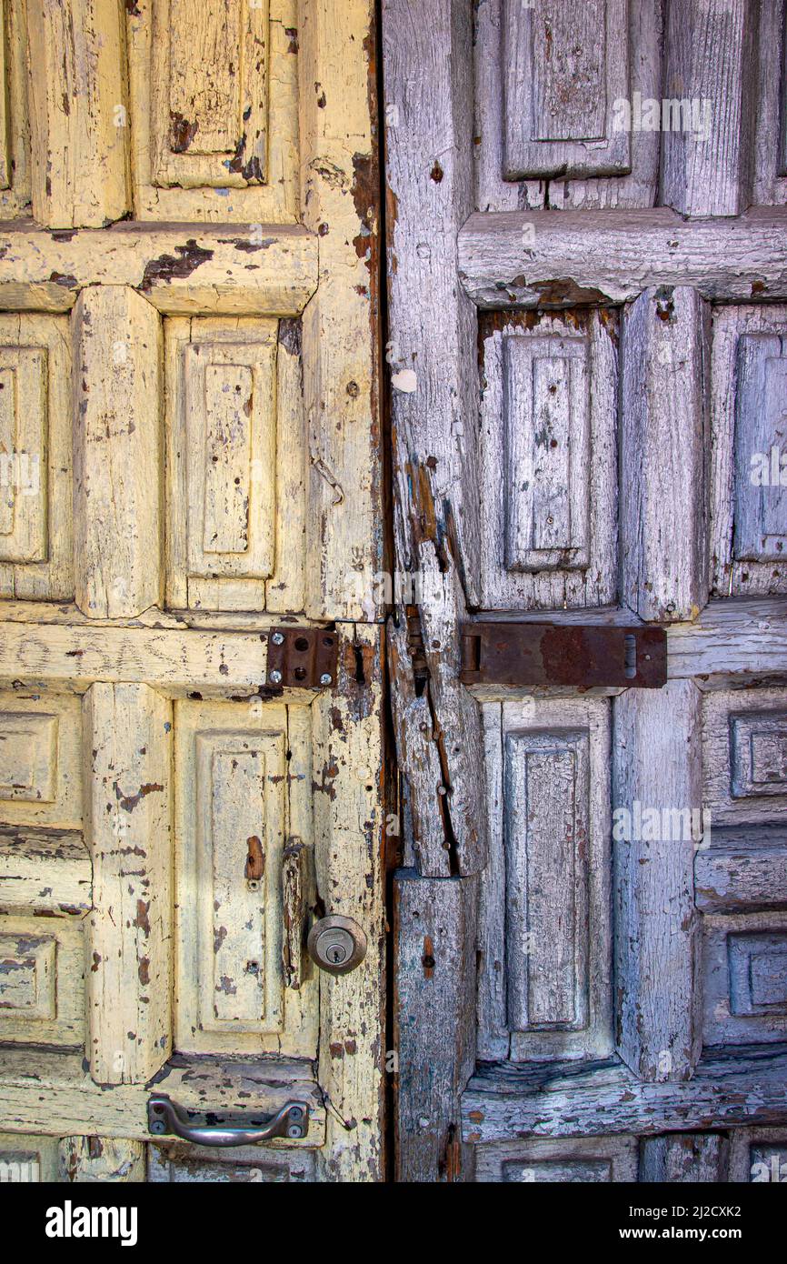 Vintage antique wood wooden painted chipping chipped chip paint hi-res ...