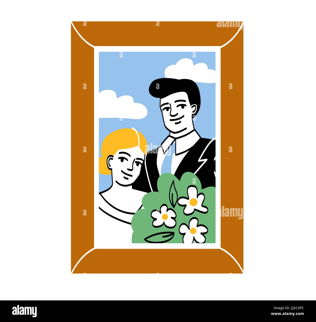 Family photo portrait in frame concept Stock Vector Image & Art - Alamy