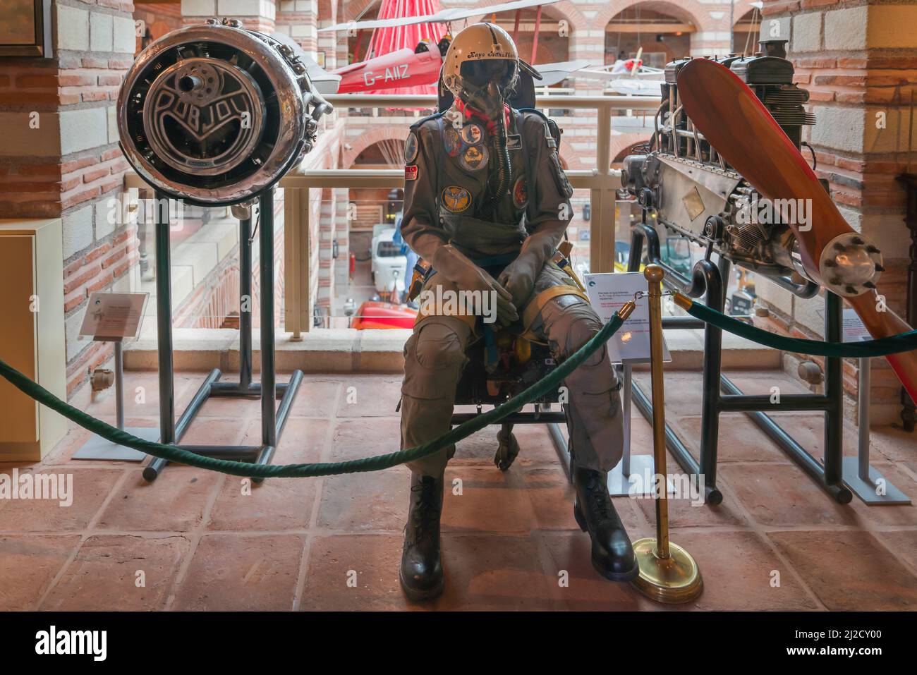 Ankara, Turkey - March 26 2022: Wax statue of a male Turkish pilot ...