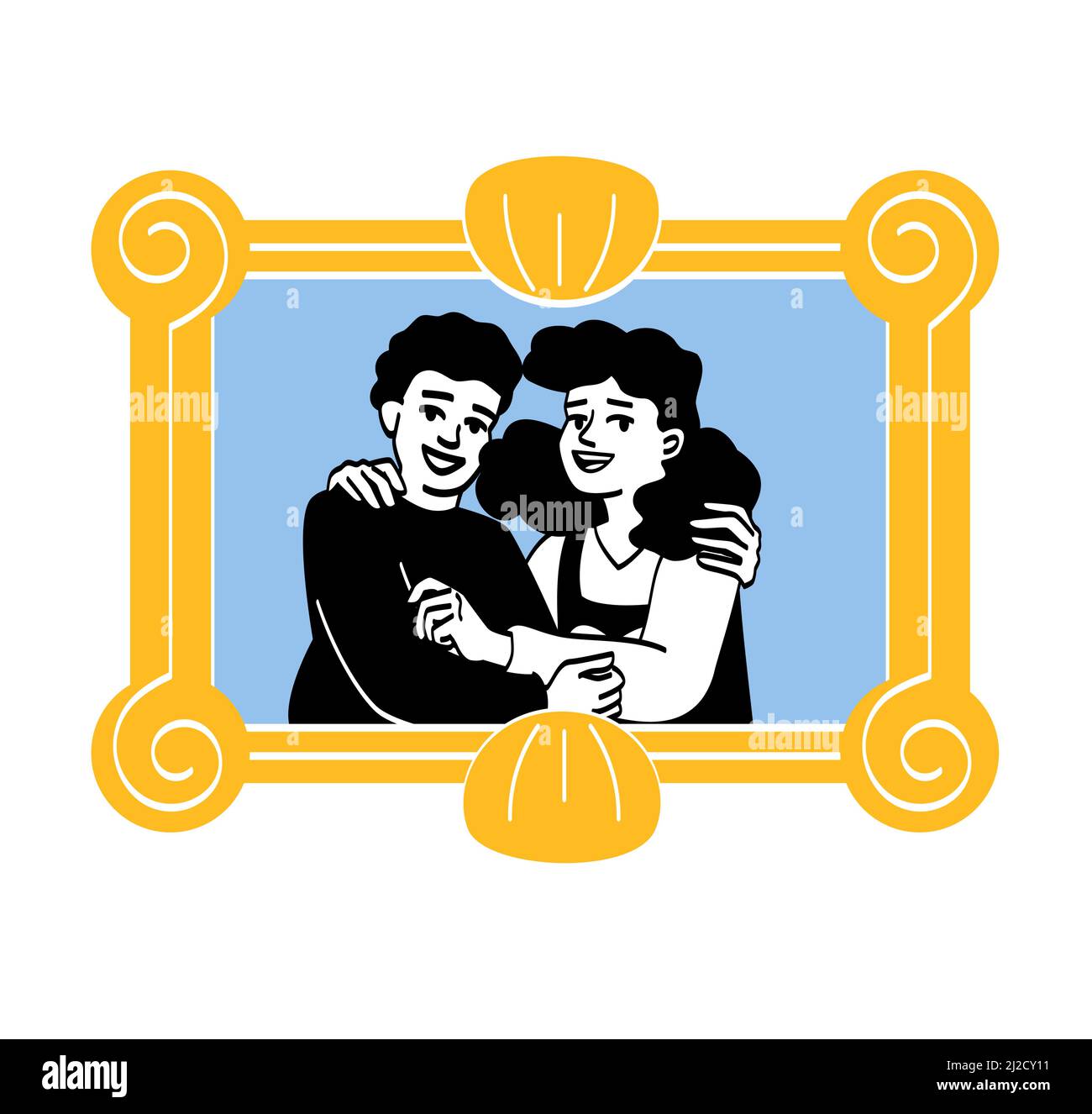 Family photo portrait in frame Stock Vector Image & Art - Alamy