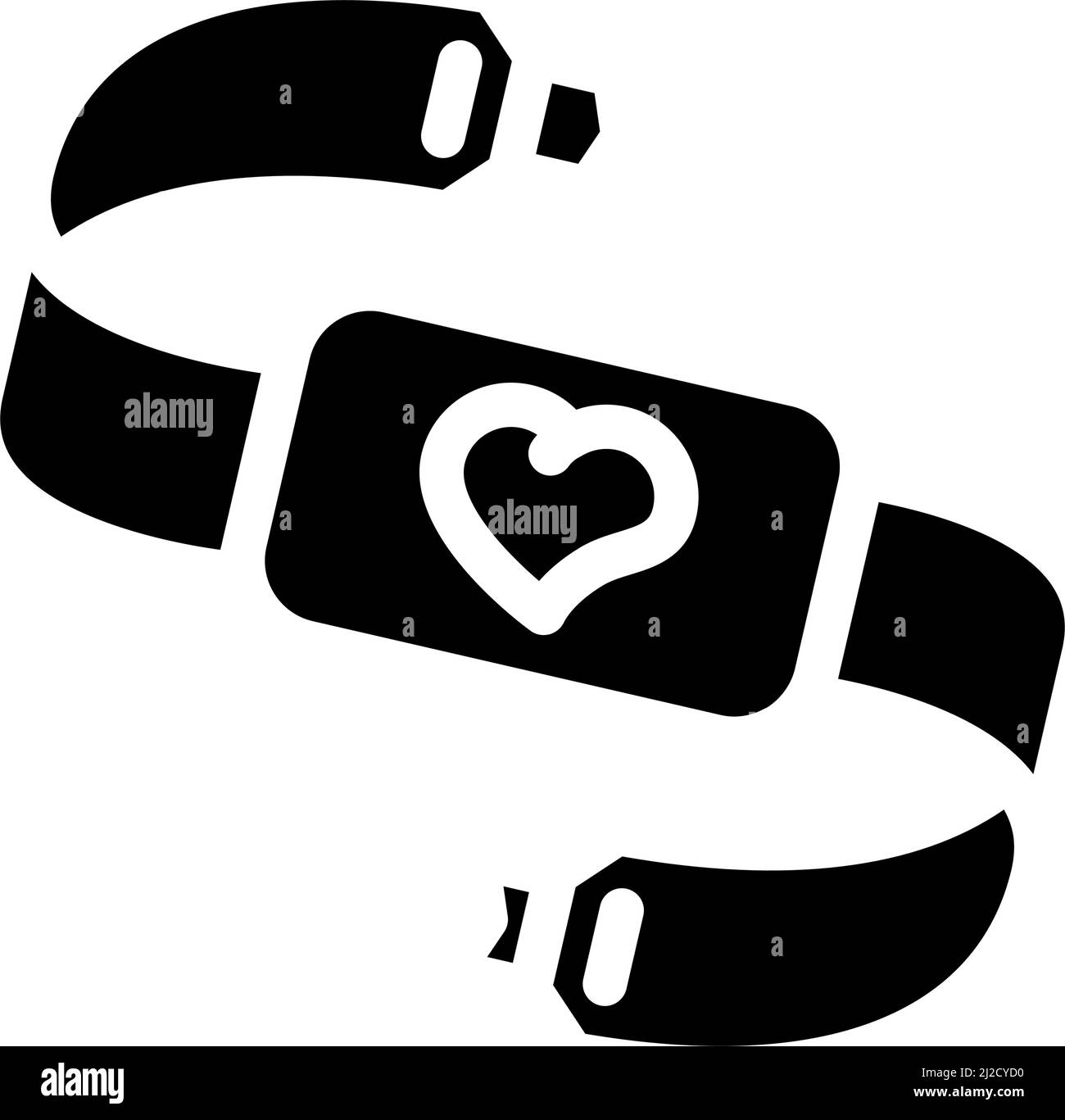 cardio tape with heart glyph icon vector illustration Stock Vector ...