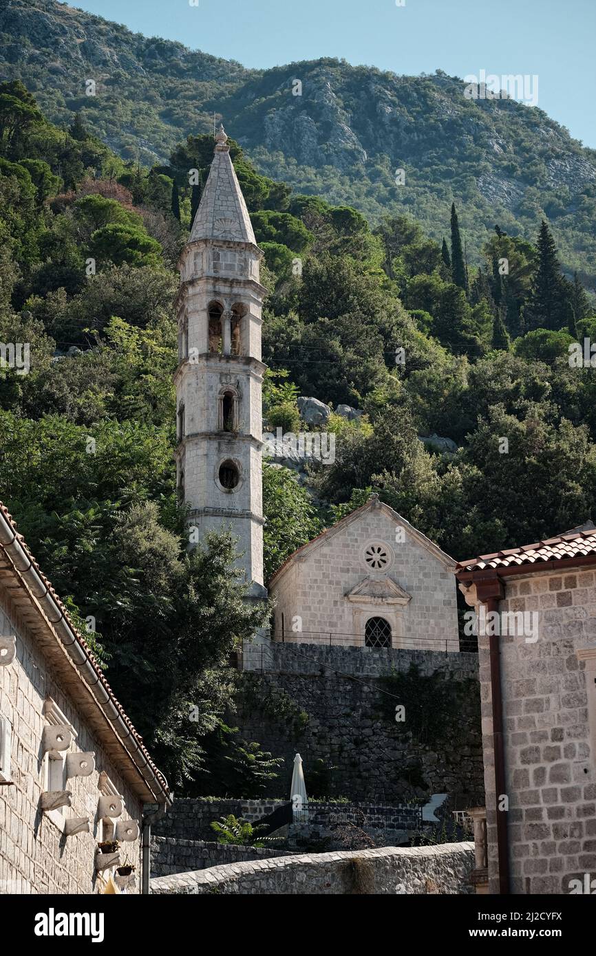 Perast Church Our Lady of the Rosary, Montenegro Stock Photo - Alamy