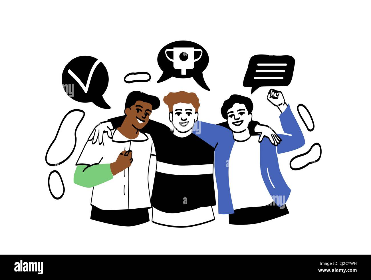 Happy men friends Stock Vector Image & Art - Alamy