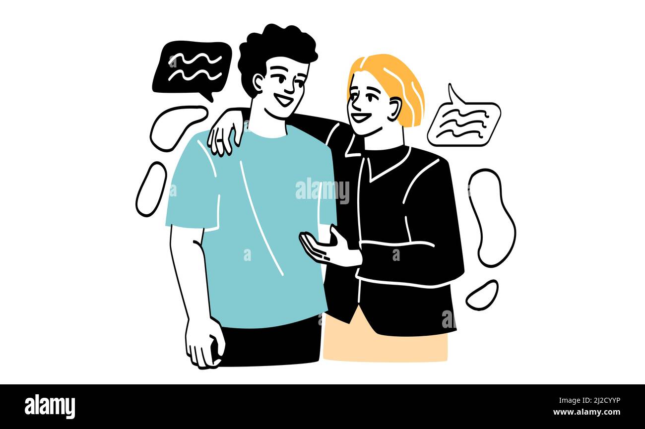 Happy people friends Stock Vector Image & Art - Alamy