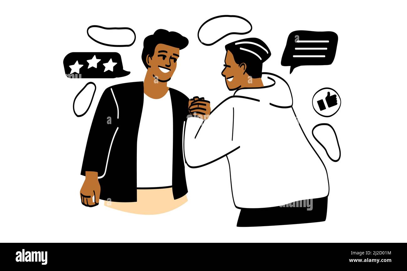 Friends hug greeting Stock Vector Images - Alamy