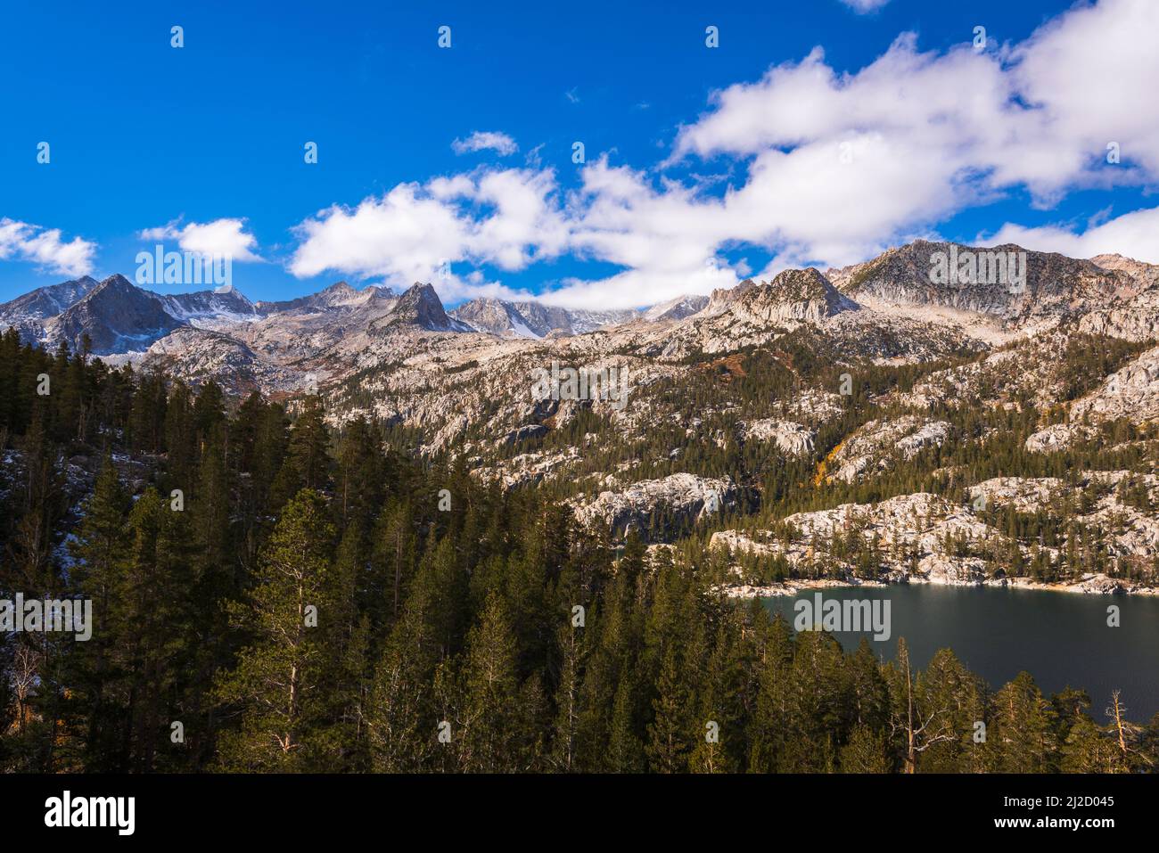 South Lake and the Sierra crest, John Muir Wilderness, Sierra Nevada ...