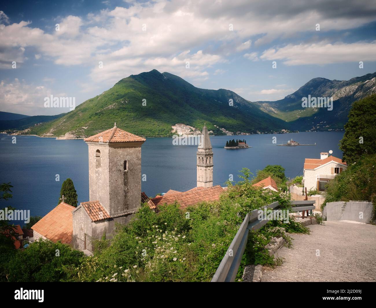 Perast village and islets in Kotor Bay, Montenegro Stock Photo - Alamy