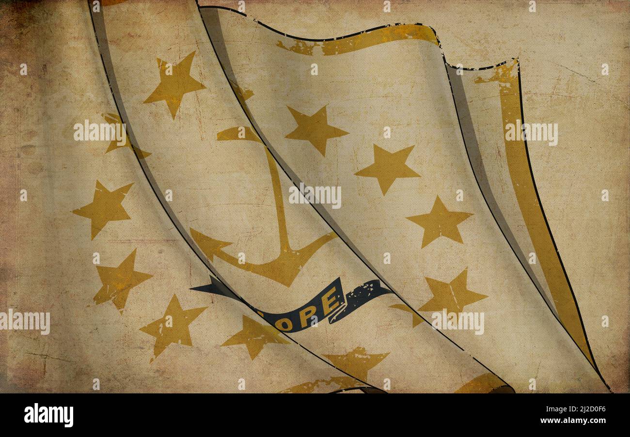 Background illustration of an old paper with a print of a waving Flag ...