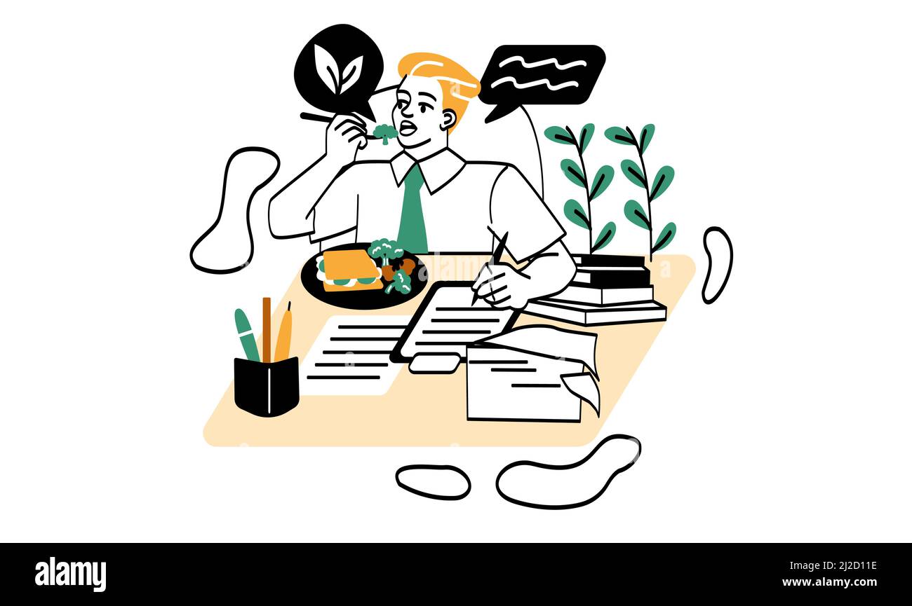 Man sandwich office desk Stock Vector Images - Alamy