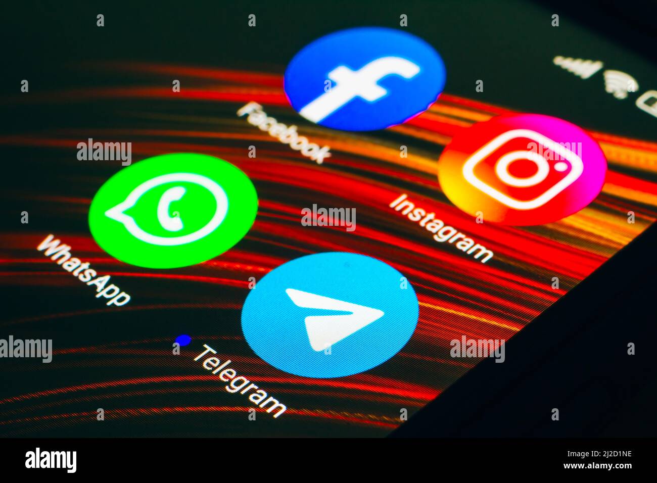 In this photo illustration the Facebook, Instagram, WhatsApp and ...