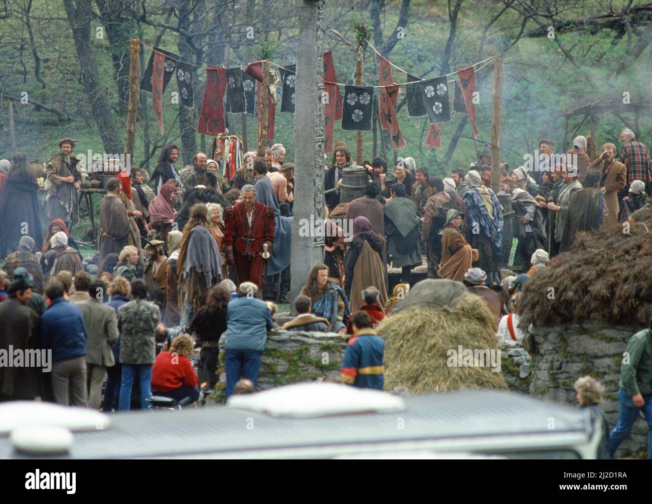 The filming of Highlander film. Circa May 1985 Stock Photo - Alamy